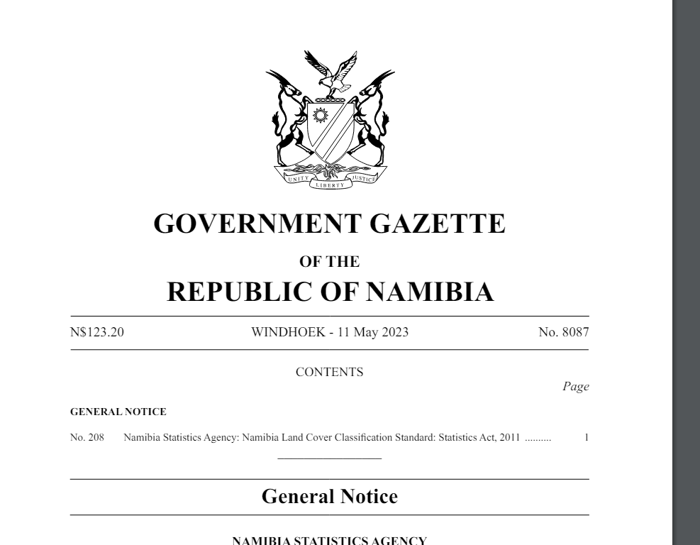 Namibia Land Cover Classification Standard - Namibia Statistics Agency